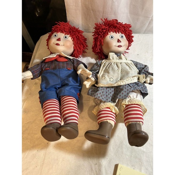 Toys | Vintage Porcelain 1983 Bobsmerril Co Cbs Raggedy Ann Andy Dolls ...